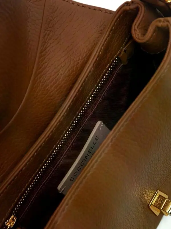 COCCINELLE Pebbled Leather Shoulder Bag - Brown