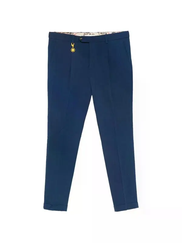 MANUEL RITZ Seersucker Pleated Trousers