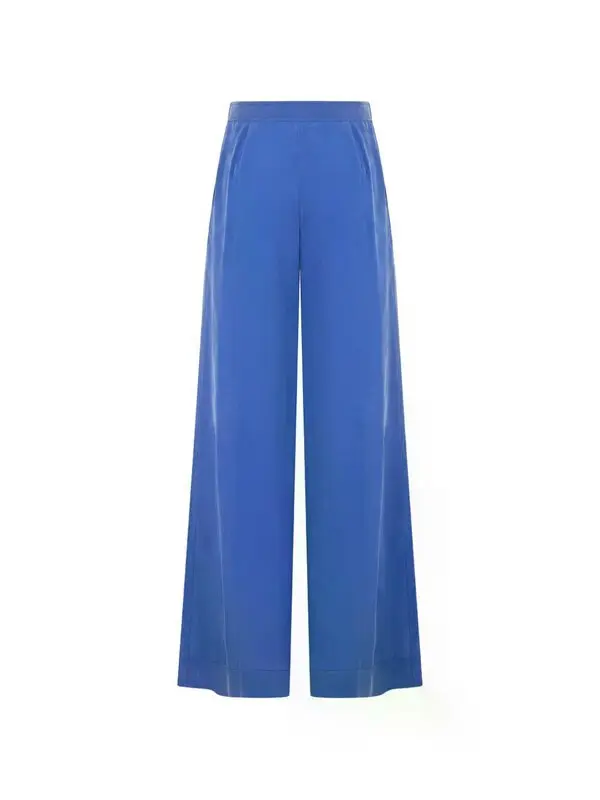 Alberta Ferretti Silk Pleated High-waisted Trousers