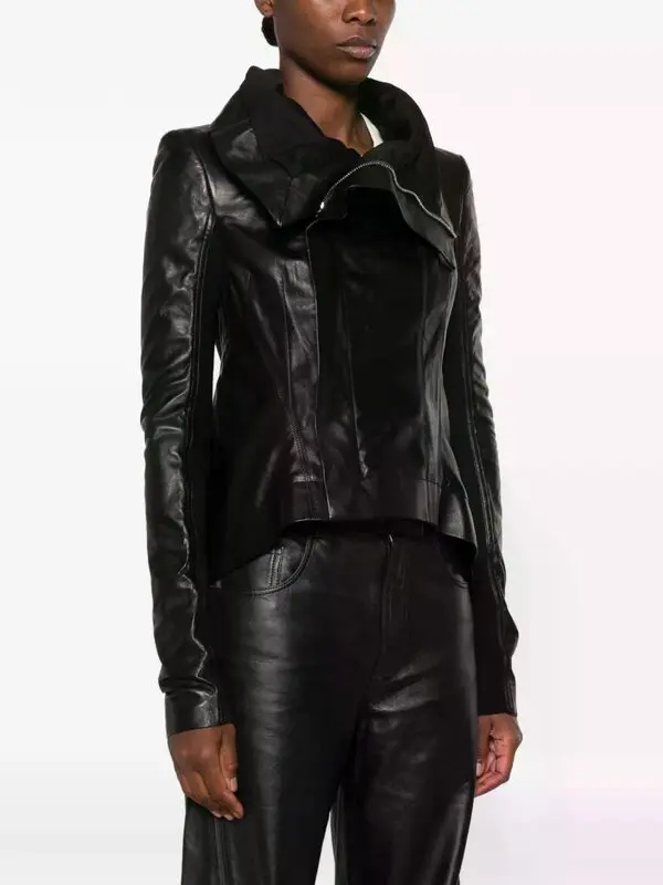 Rick Owens Asymmetrical Leather Jacket