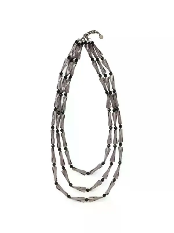 Emporio Armani Beaded Multi-strand Necklace - Grey