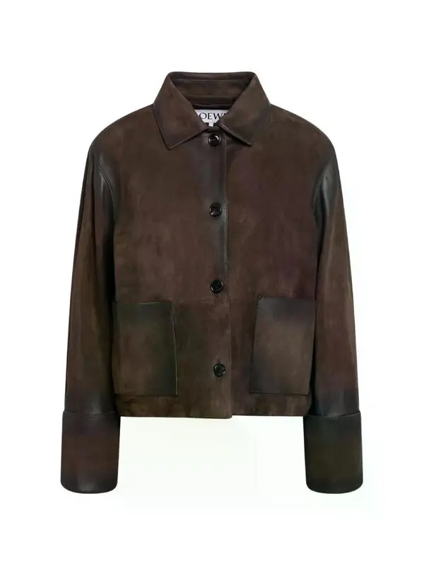 Loewe Suede Turn-up Jacket - Brown