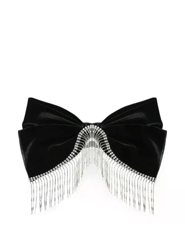 ANOUKI Crystal-embellished Velvet Hair Clip - Black