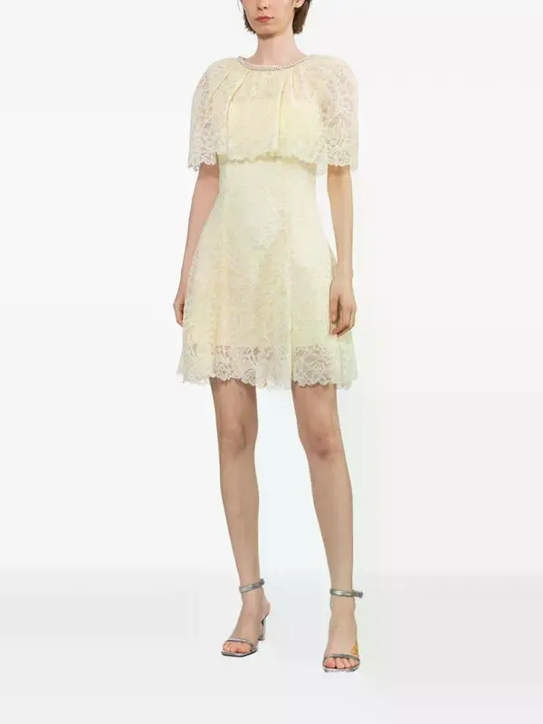 SELF-PORTRAIT Crystal-embellished Lace Mini Dress