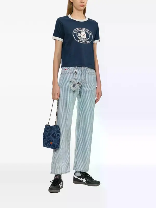 AAPE BY *A BATHING APE Contrast Trim Graphic T-shirt - Blue