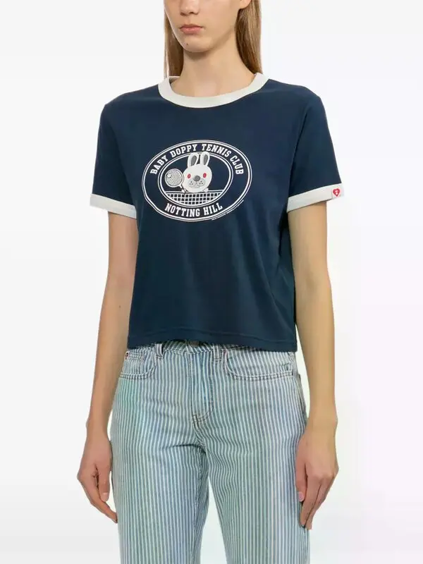 AAPE BY *A BATHING APE Contrast Trim Graphic T-shirt - Blue