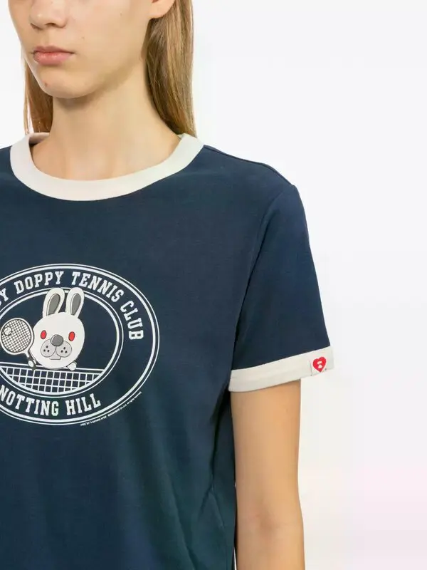 AAPE BY *A BATHING APE Contrast Trim Graphic T-shirt - Blue