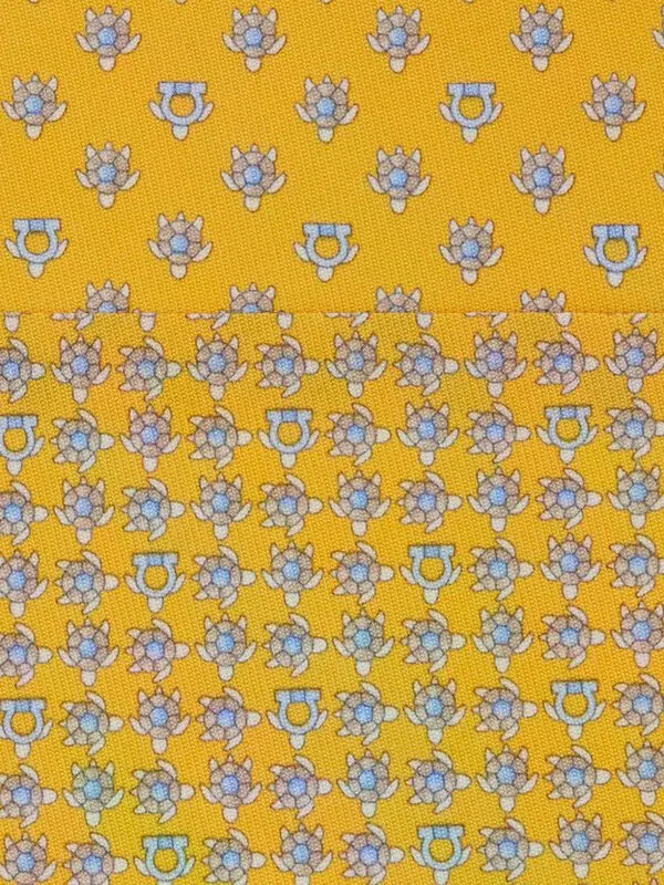 FERRAGAMO Silk Tie With Turtle Print - Yellow