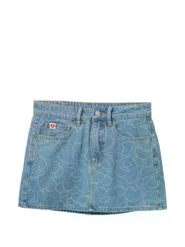 AAPE BY *A BATHING APE Apee™ A Bathing Ape® Graphic Print Denim Skirt