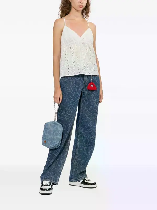 AAPE BY *A BATHING APE Graphic Print Wide-leg Jeans