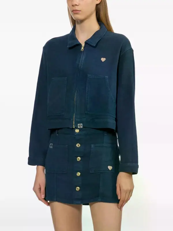 AAPE BY *A BATHING APE Apee™ A Bathing Ape® Navy Cropped Logo Patch Jacket