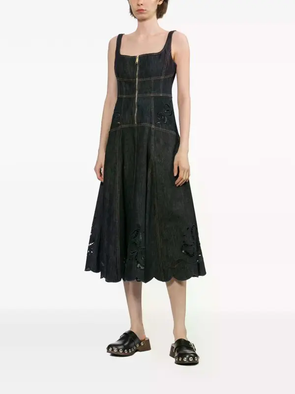 SELF-PORTRAIT Cut-out Flared-hem Midi Dress