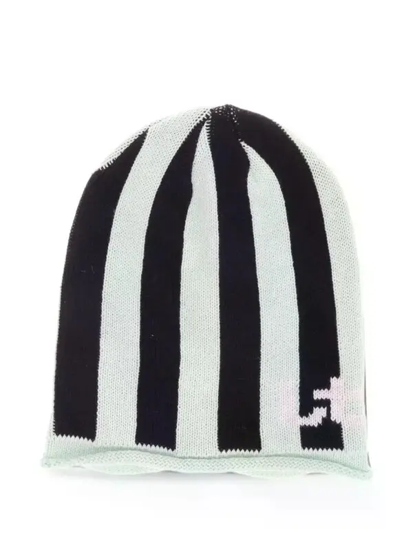 LITT' Striped Knit Cotton Beanie - Green