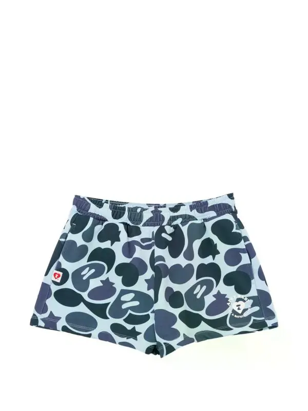 AAPE BY *A BATHING APE Sky Camouflage Print Logo Shorts