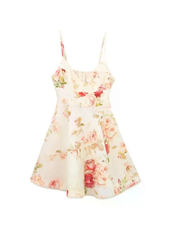 Zimmermann Floral Print V-neck Dress - Neutrals