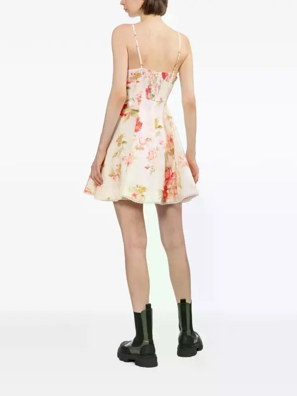 Zimmermann Floral Print V-neck Dress - Neutrals