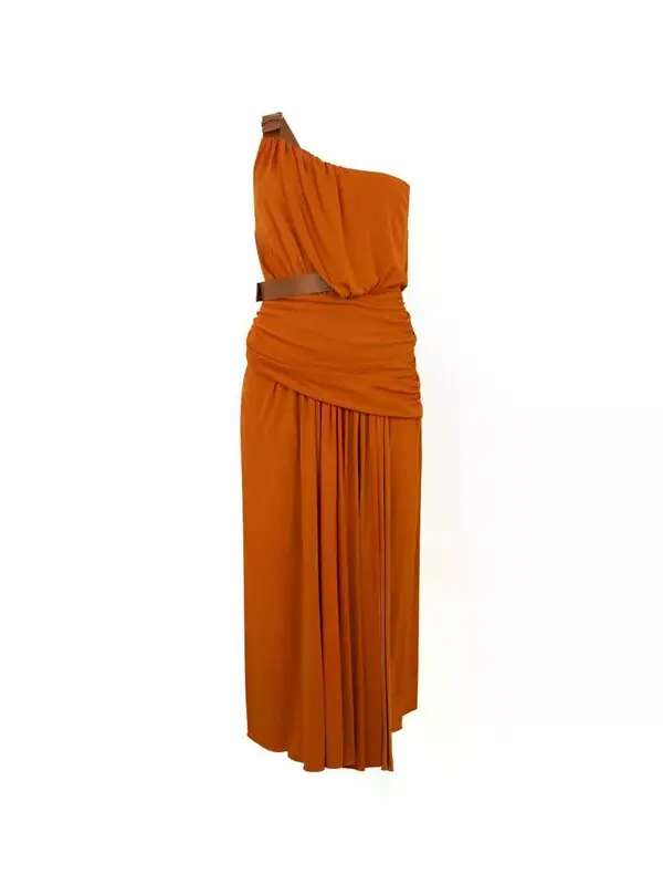 Alberta Ferretti One-shoulder Midi Dress - Orange