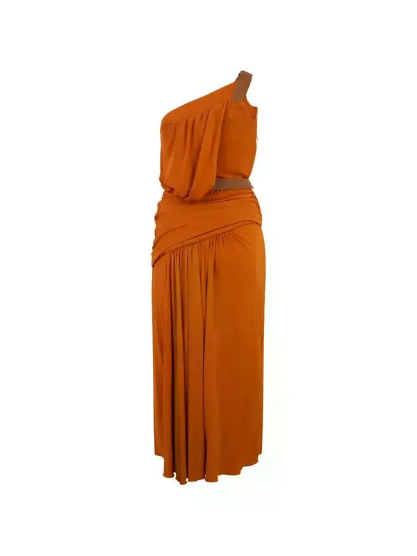 Alberta Ferretti One-shoulder Midi Dress - Orange