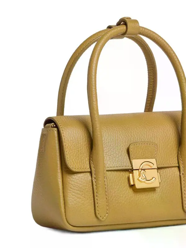 COCCINELLE C-me Lock Grained-leather Mini Tote Bag - Green