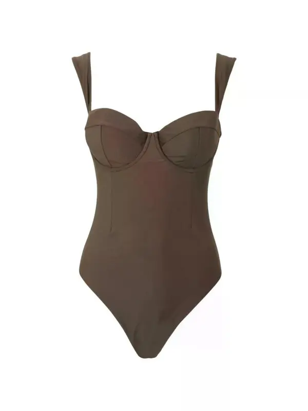 Simkhai Kyle Bustier Swimsuit - Brown