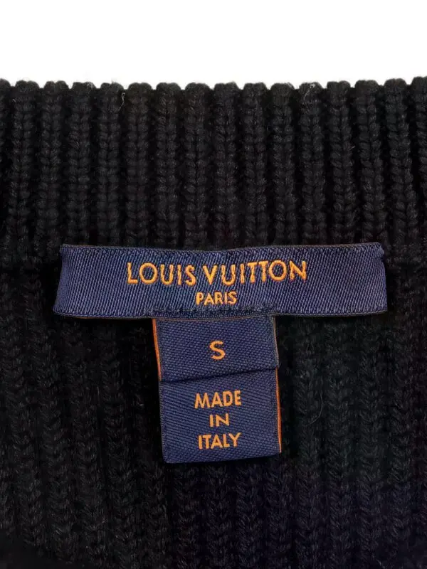 LOUIS VUITTON Striped Button-detail Crew Neck Sweater
