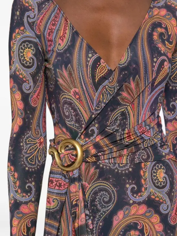 Etro Paisley-print Midi Wrap Dress