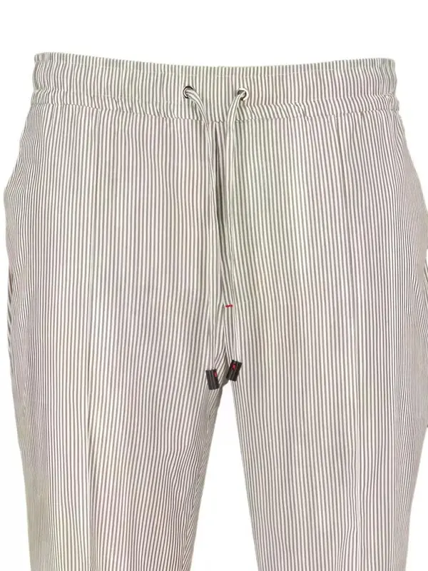 Isaia Vertical Stripe Drawstring Trousers