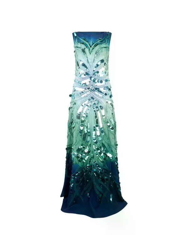 Alberta Ferretti Sequinned Silk Maxi Dress