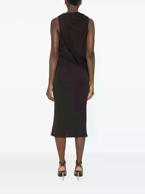 TOM FORD Draped Plunging-neck Midi Dress