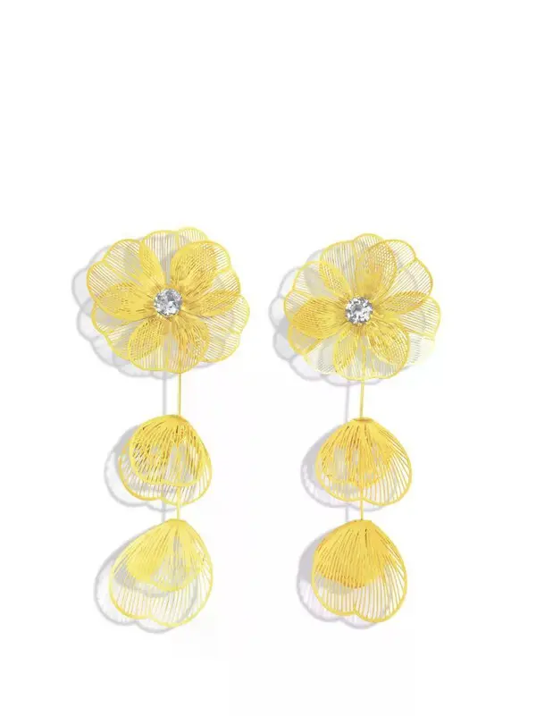 HZMER JEWELLERY Celestial Petal Drop Earrings - Gold