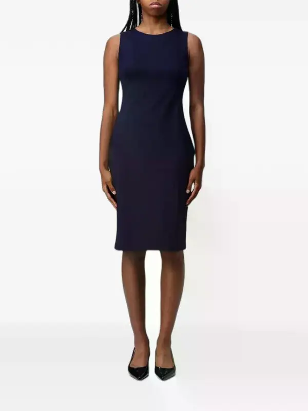 Ralph Lauren Navy Sleeveless Sheath Midi Dress