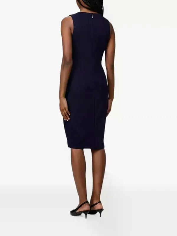 Ralph Lauren Navy Sleeveless Sheath Midi Dress