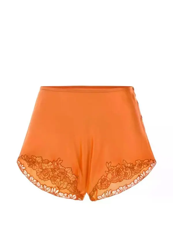 Saint Laurent Lace-trimmed Satin Shorts