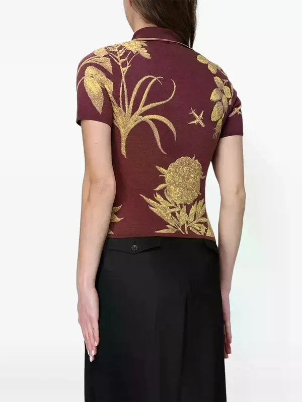 Moschino Floral Jacquard Polo Top