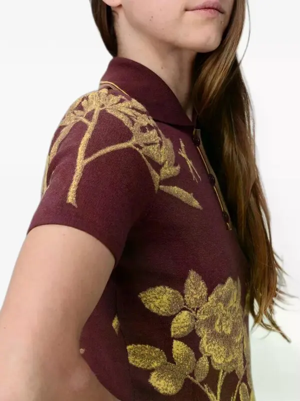 Moschino Floral Jacquard Polo Top