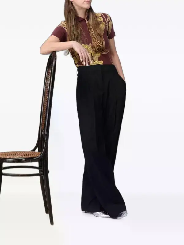 Moschino Floral Jacquard Polo Top