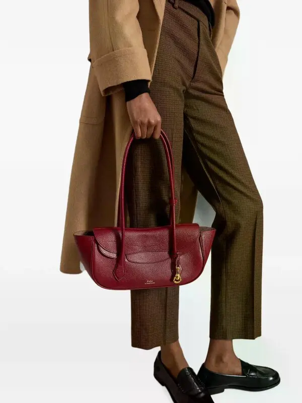 Polo Ralph Lauren Blaze Grained Leather Tote Bag - Red