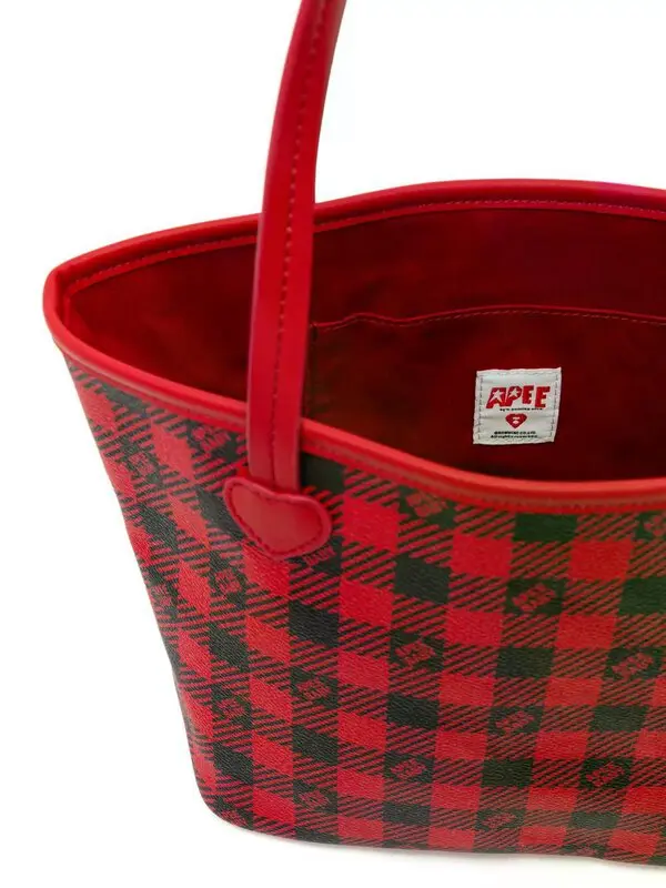 AAPE BY *A BATHING APE Logo Checked Tote Bag