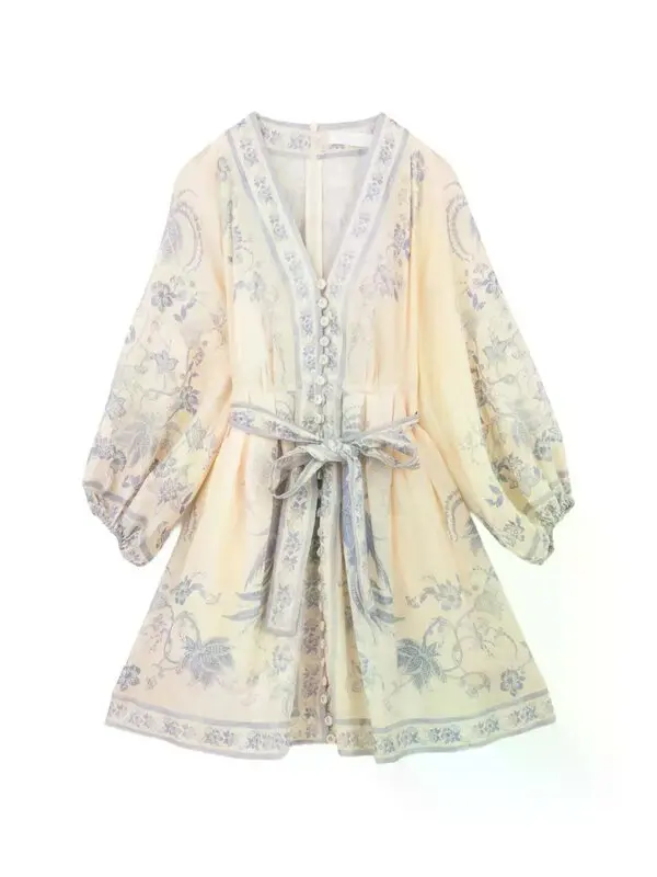 Zimmermann Floral-print Belted Dress