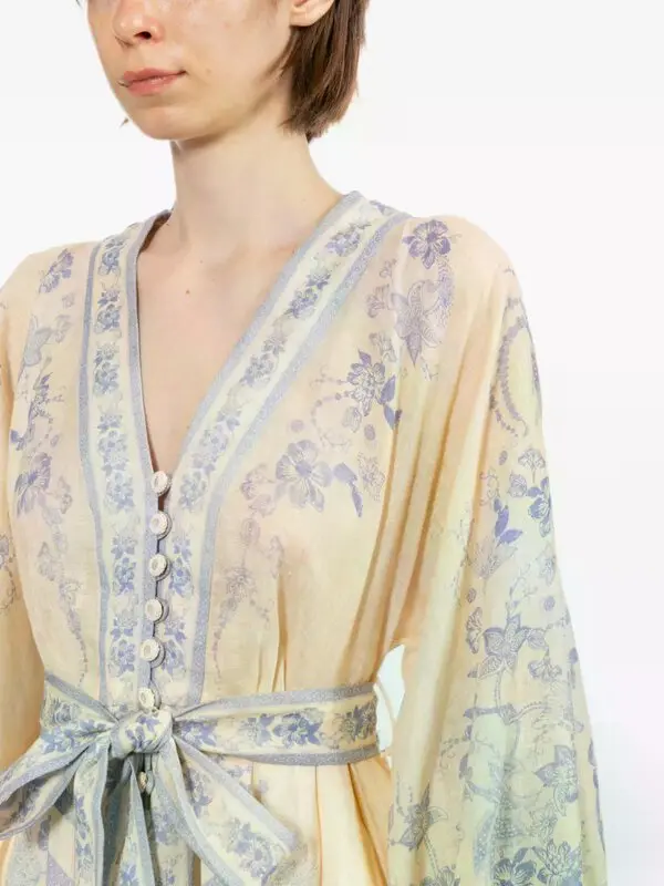 Zimmermann Floral-print Belted Dress