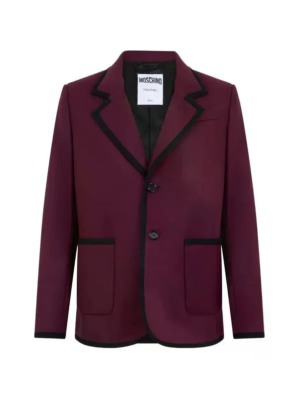Moschino Contrast-trim Notched-collar Blazer