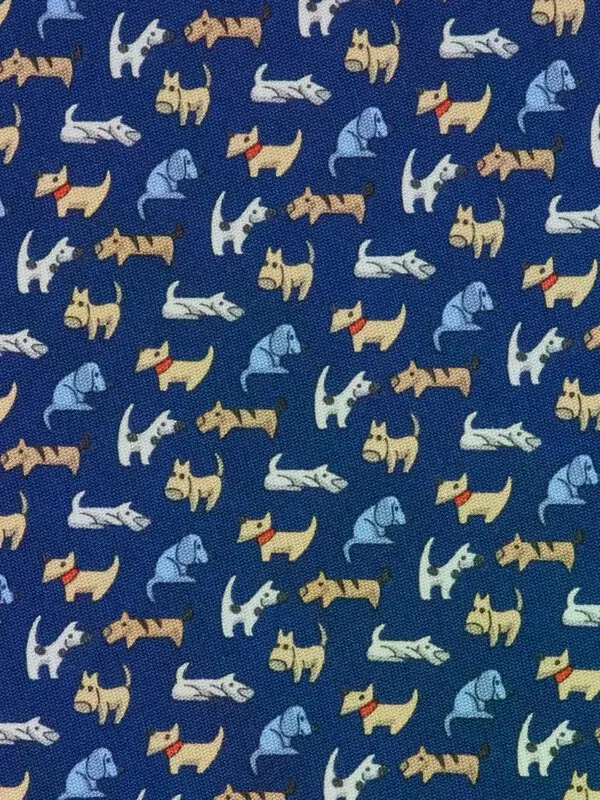 FERRAGAMO Silk Neck Tie With Dog Print