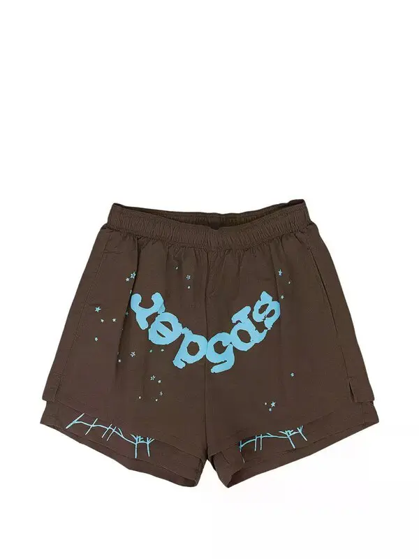 SP5DER Og Web Double-layer Shorts - Brown