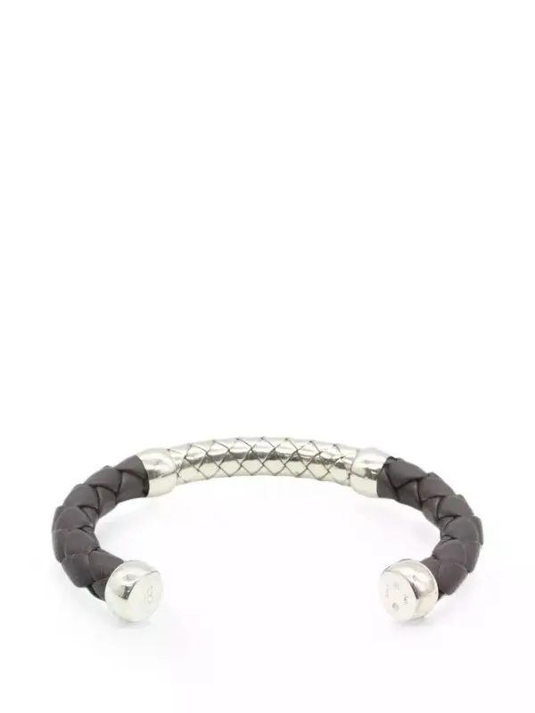 Bottega Veneta Tone Intrecciato Open Cuff Bangle