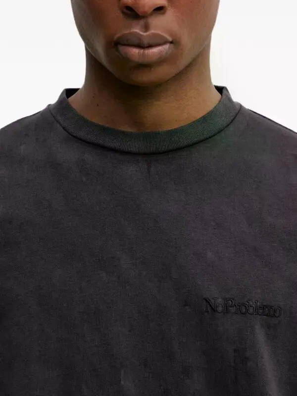 NO PROBLEMO Logo-embroidered Straight T-shirt