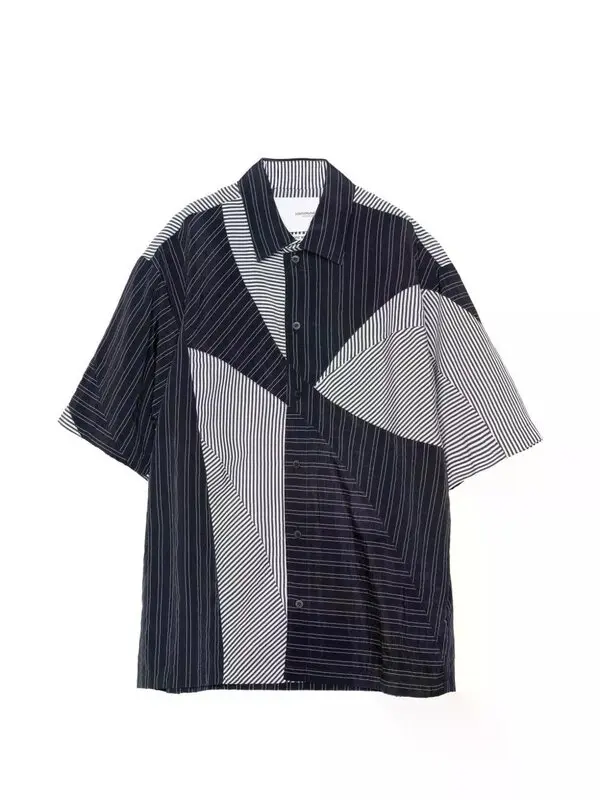 YOSHIOKUBO Striped Shirt With Patchwork Detail