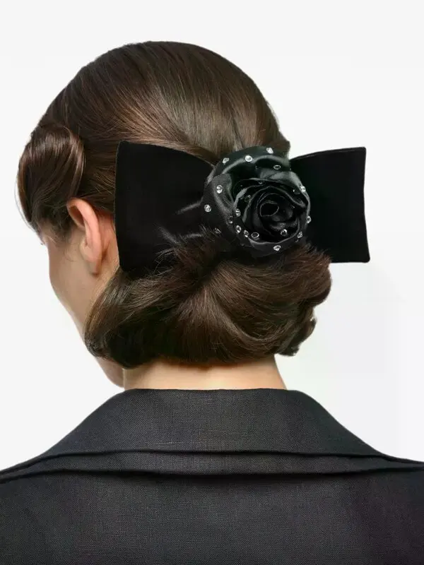 ANOUKI Crystal Embellished Hair Clip - Black