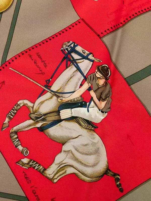 Hermès 1978-1987 Le Monde Du Polo Silk Scarf 90 Scarves