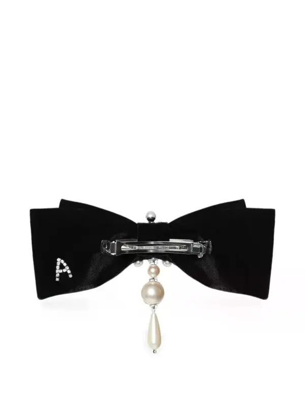 ANOUKI Crystal-embellished Velvet Hair Clip - Black
