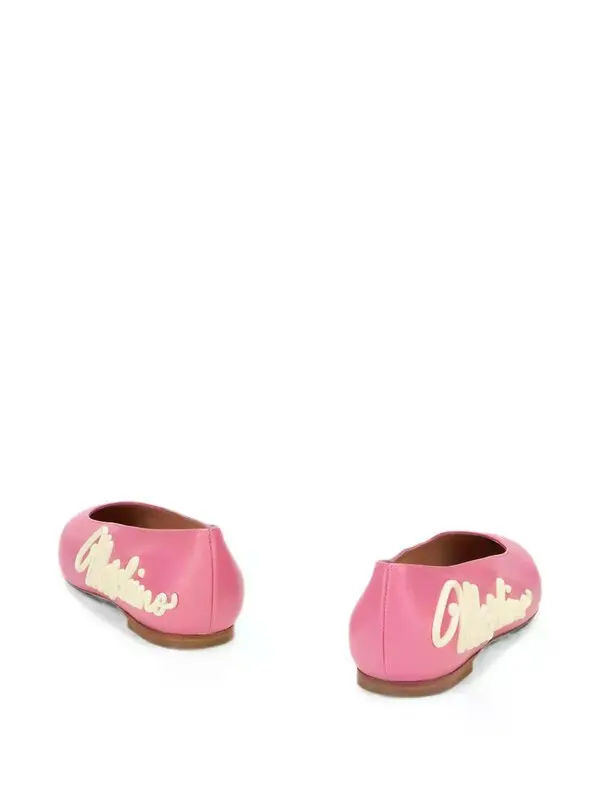 Moschino Patch Pointed-toe Ballet Flats